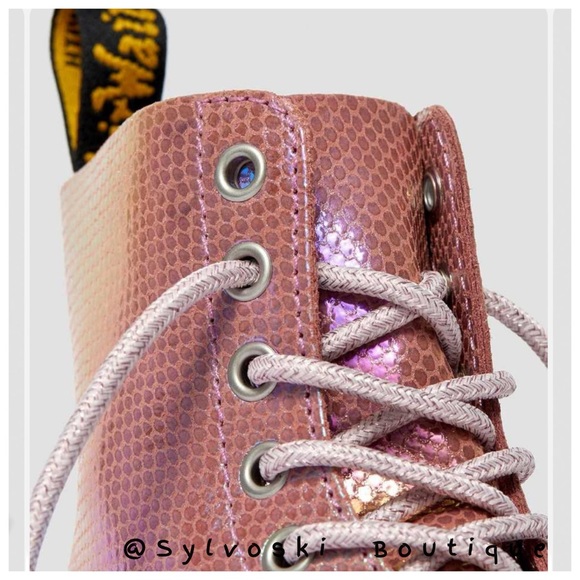 Dr. Martens | Shoes | Dr Martens 46 Pascal Pink Iridescent Texture Boot ...